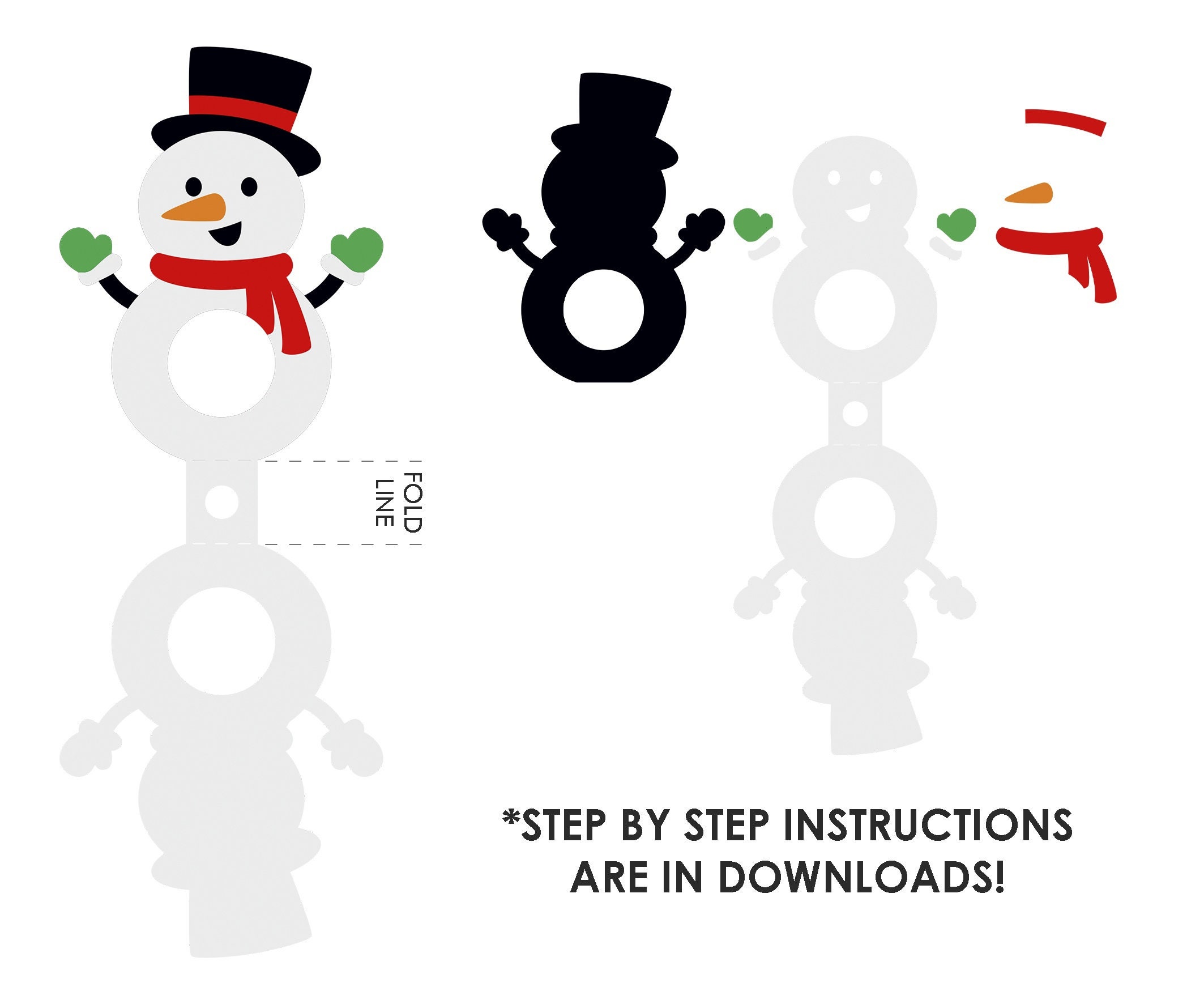 Snowman Lollipop Holder and Little Candy Holder Svg DIY - Etsy
