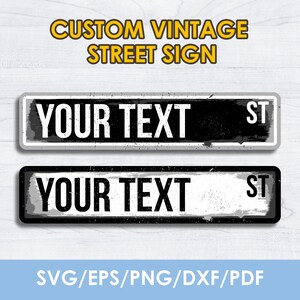 3 Size Street Sign Svg, BUNDLE, Rusty, Old, Vintage, Color Black ...