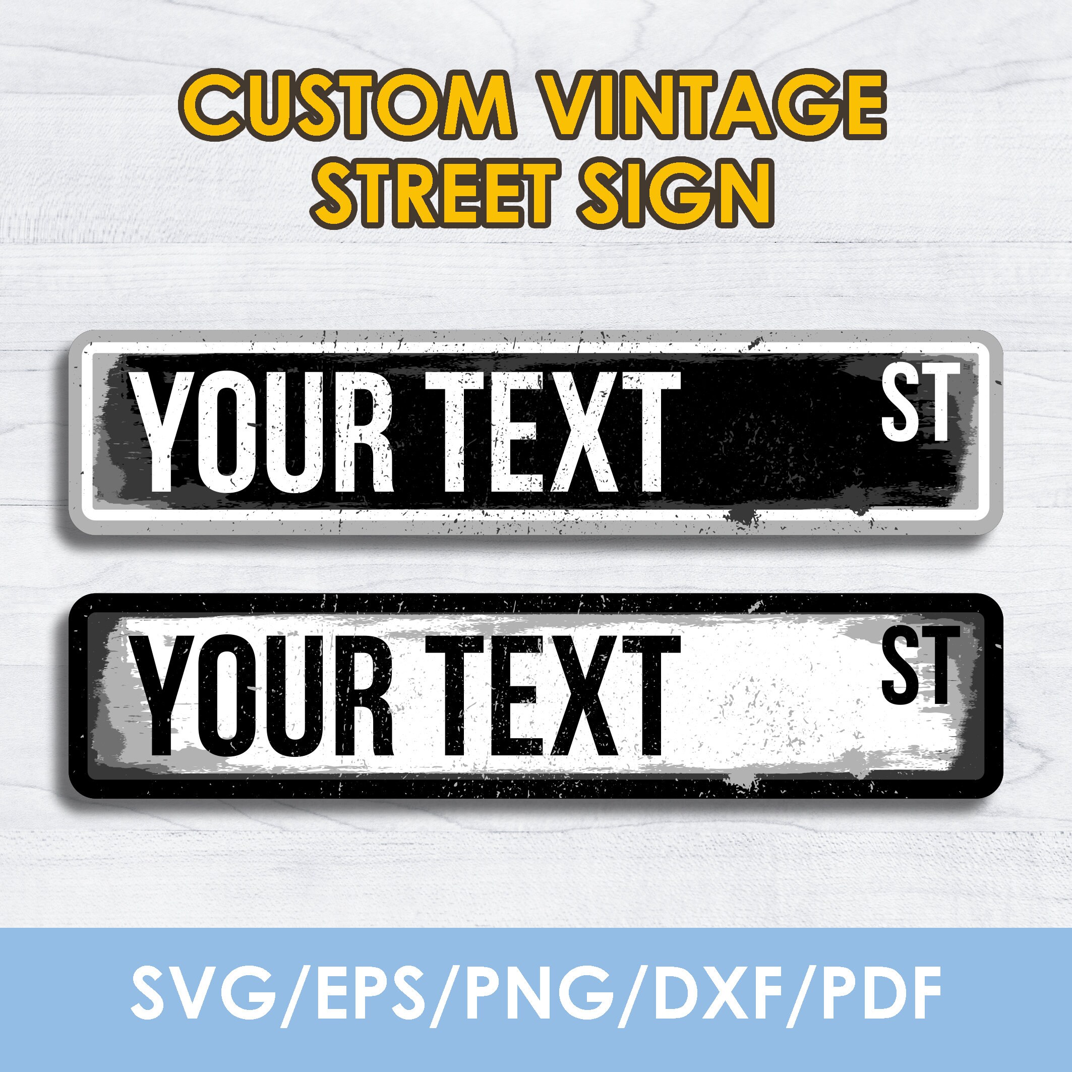 Editable Street Sign Svg, Rusty, Old, Vintage, Dxf, Png, Instant ...