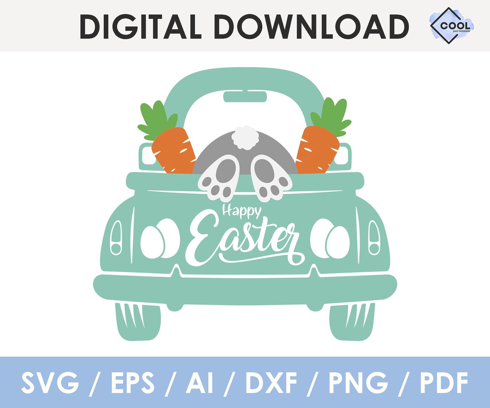 Easter Truck Svg Bundle Bunny Truck Easter Svg Carrot - Etsy