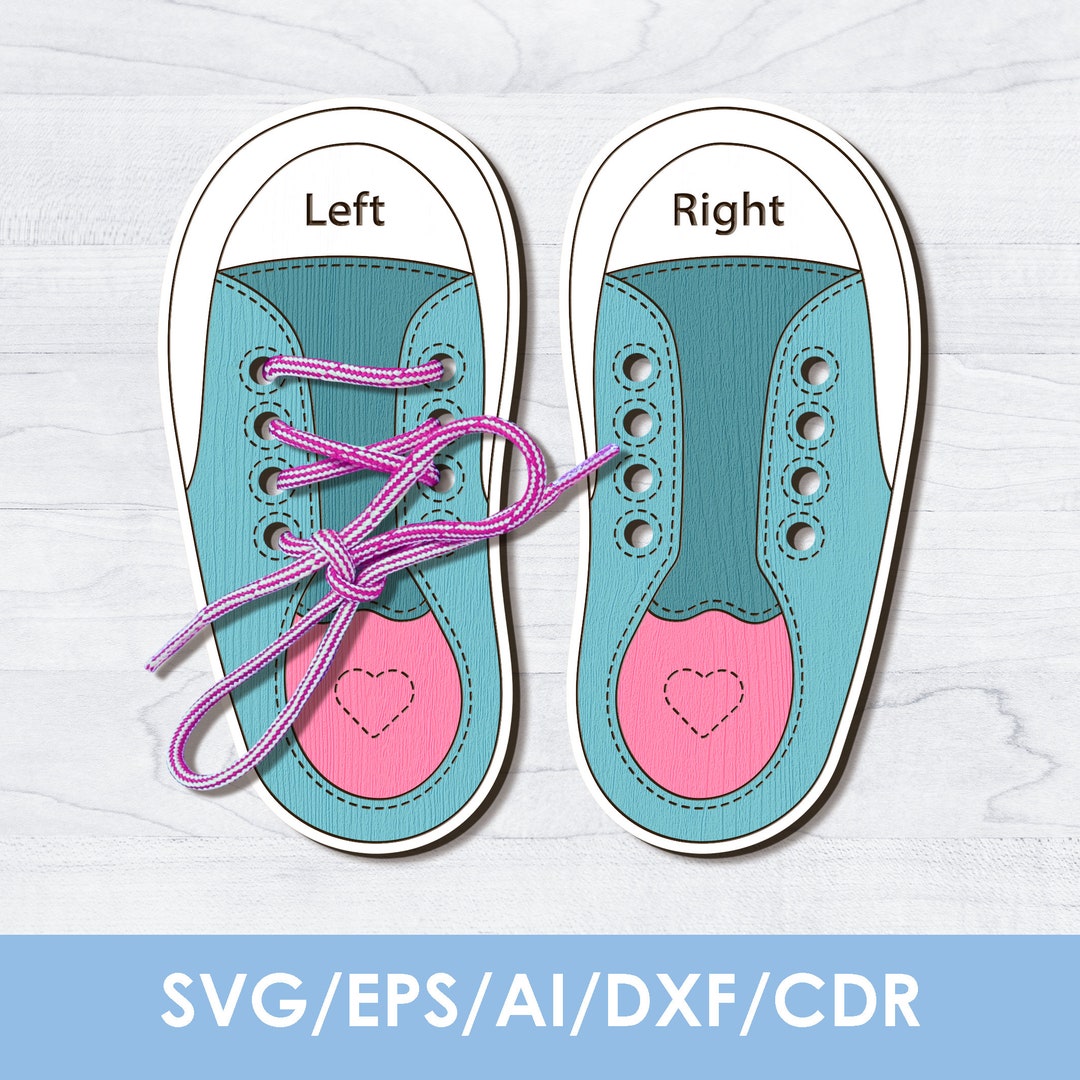 Left & Right Shoe Tying Practice Svg, Tying Practice for Kids, Cricut ...