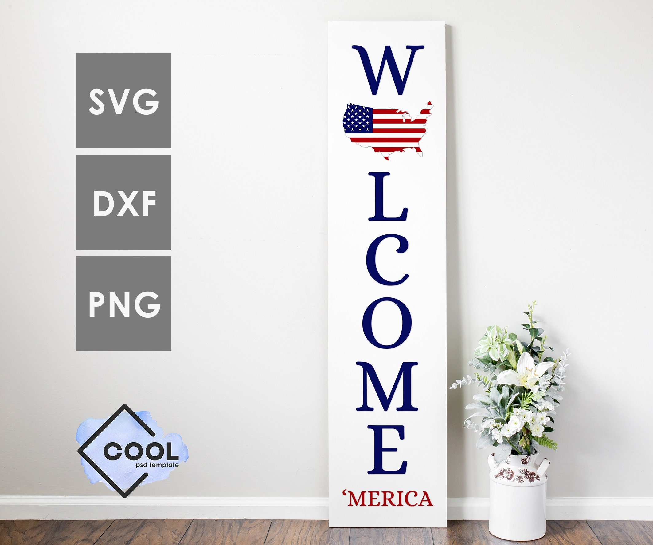 Welcome Svg Porch Sign Svg 'merica Svg Farmhouse Svg - Etsy