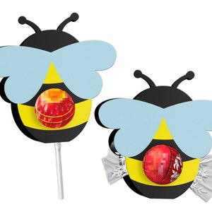 Bee Lollipop Holder Svg, DIY, Valentine's Day Favor Kids, Chocolate ...