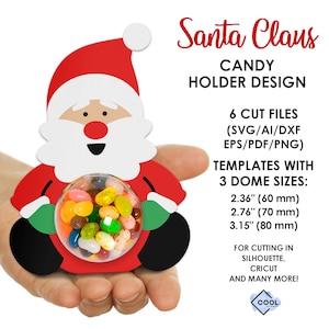 Santa Candy Dome SVG, Christmas Chocolate Holder Svg, DIY, Craft for ...
