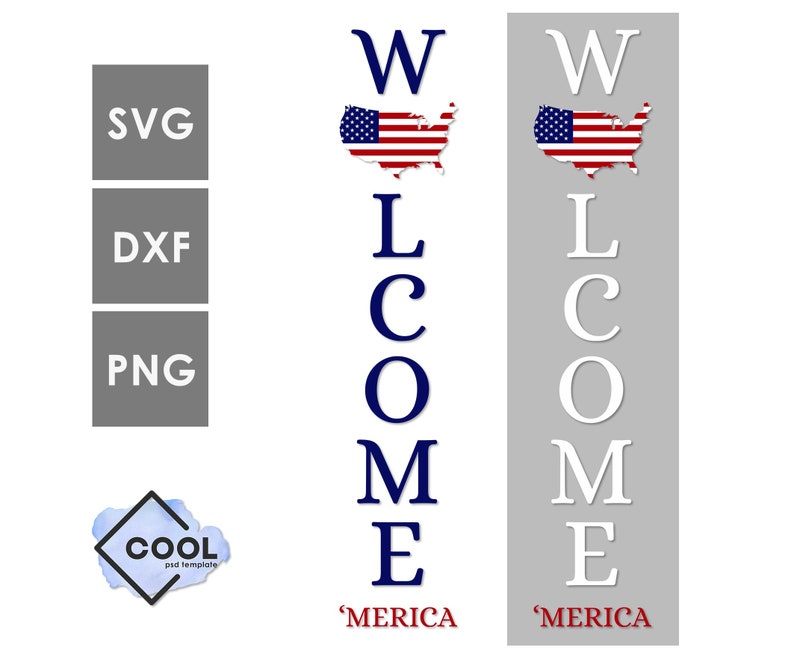 Welcome Svg, Porch Sign Svg, 'merica Svg, Farmhouse Svg, 4th of July ...