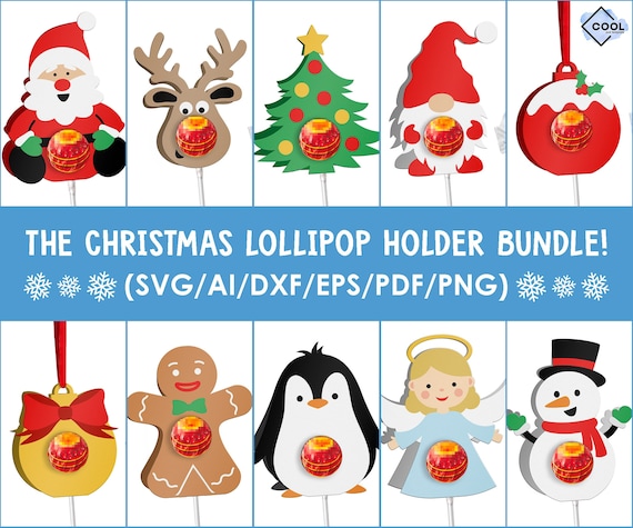 Christmas Lollipop Holder Svg BUNDLE Christmas Favor for - Etsy