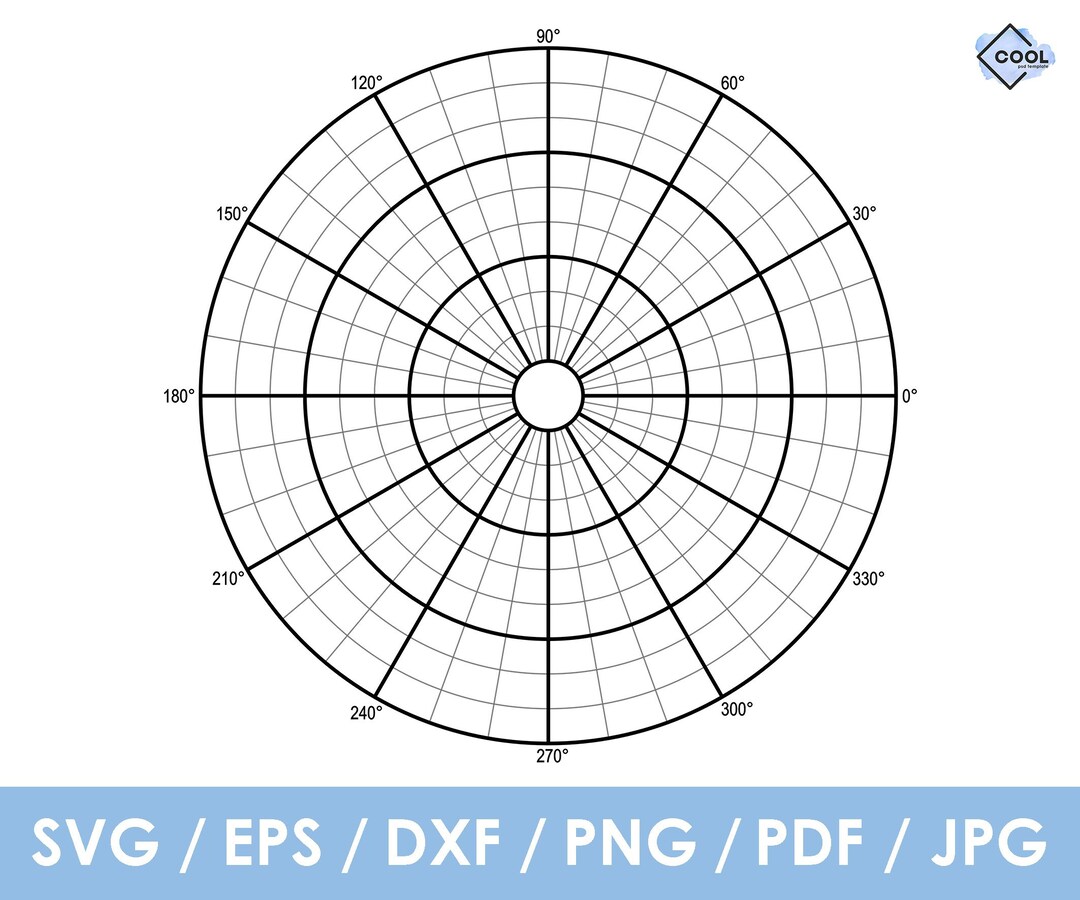 Polar Grid SVG, With Concentric Circles Diagram Chart, Pdf, Svg, Dxf ...