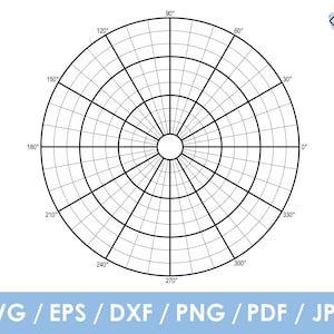 Polar Grid SVG, With Concentric Circles Diagram Chart, Pdf, Svg, Dxf ...