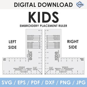 Machine Embroidery Logo Placement Ruler Guides, BUNDLE, Adult + Kids ...