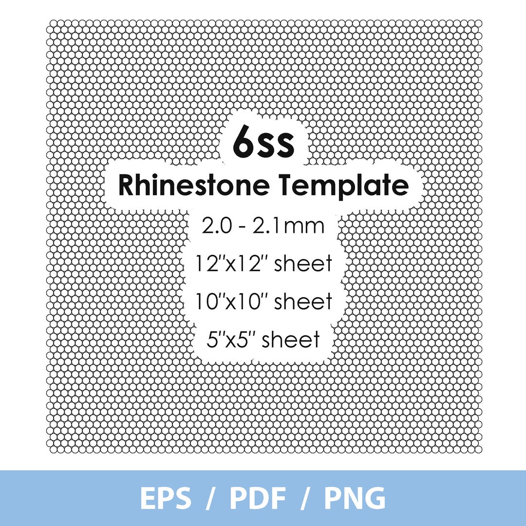 SS6, Rhinestone Sheet Template, 6ss, 2.0 - 2.1 Mm, 12x12 Sheet, 10x10 ...