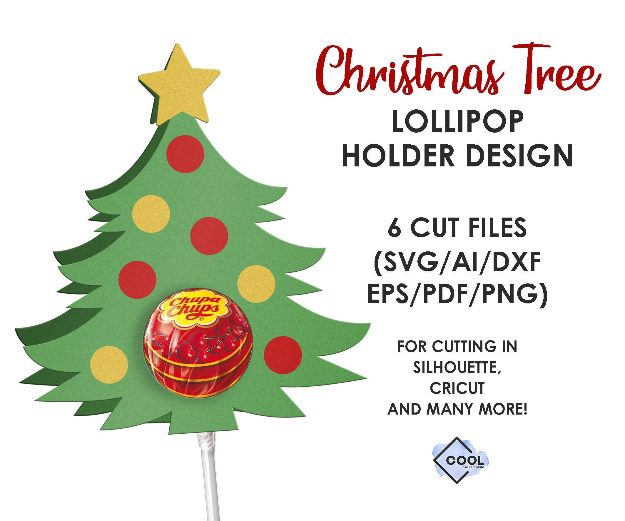 Lollipop Holder Svg Christmas Tree Svg Candy Holder Svg | Etsy