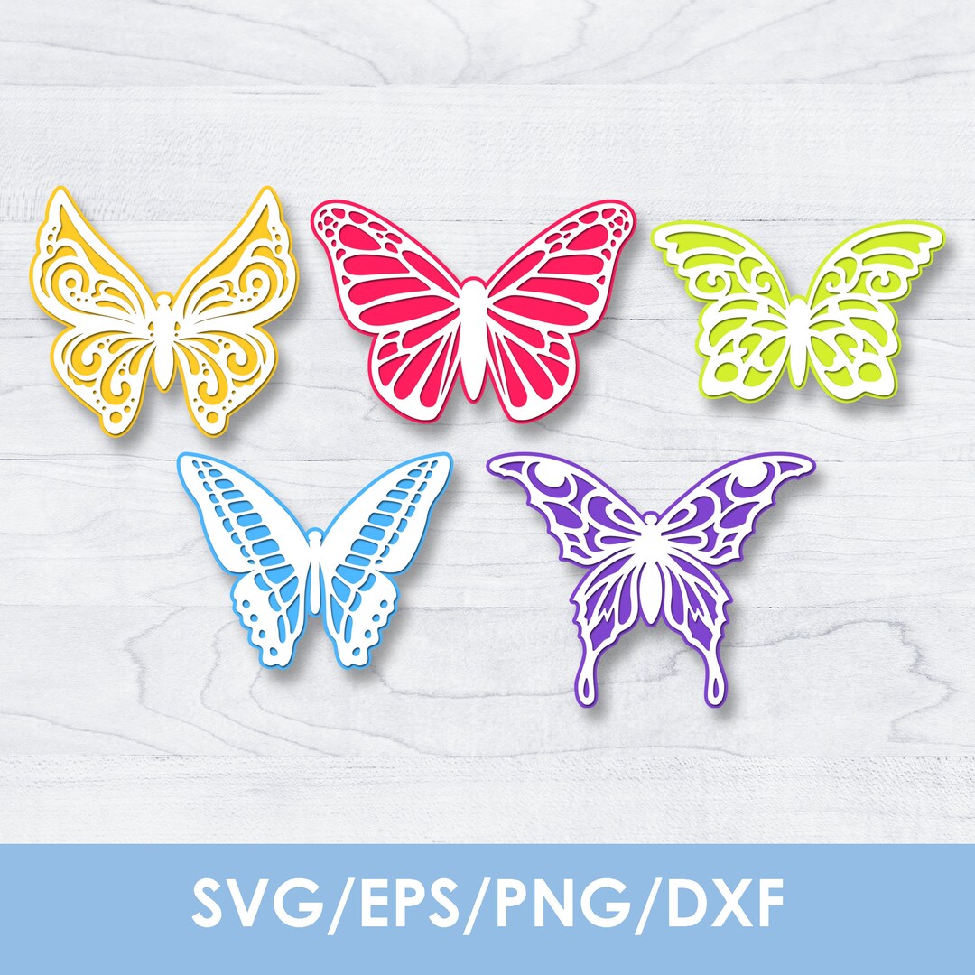 Layered Butterfly Svg, BUNDLE, Paper Butterflies, 3D, DIY, Svg, Png ...