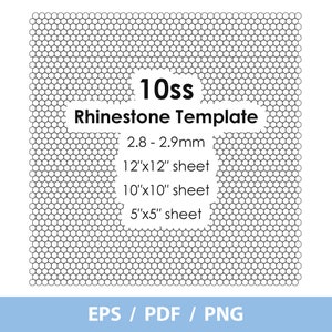 Rhinestone Sheet Template Bundle, 6ss, 10ss, 16ss ,20ss, Cricut ...