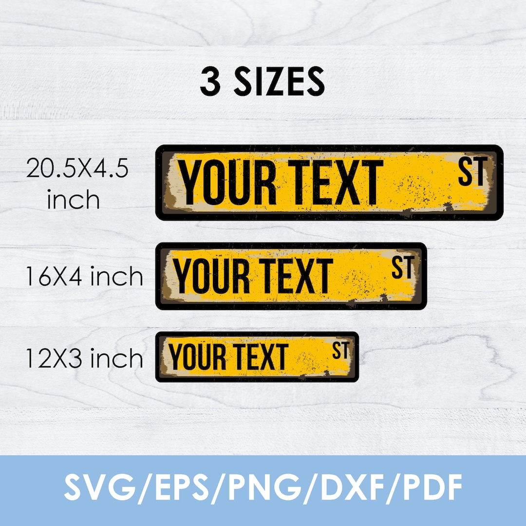 3 Size Street Sign Svg, BUNDLE, Rusty, Old, Vintage, Color + Black ...