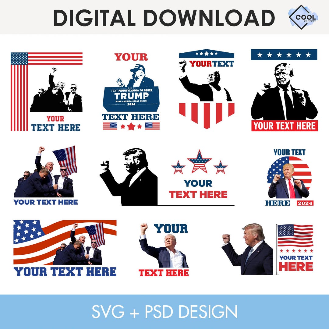 Editable, Trump Shooting, Bundle, Custom, Trump Shot Design, President ...