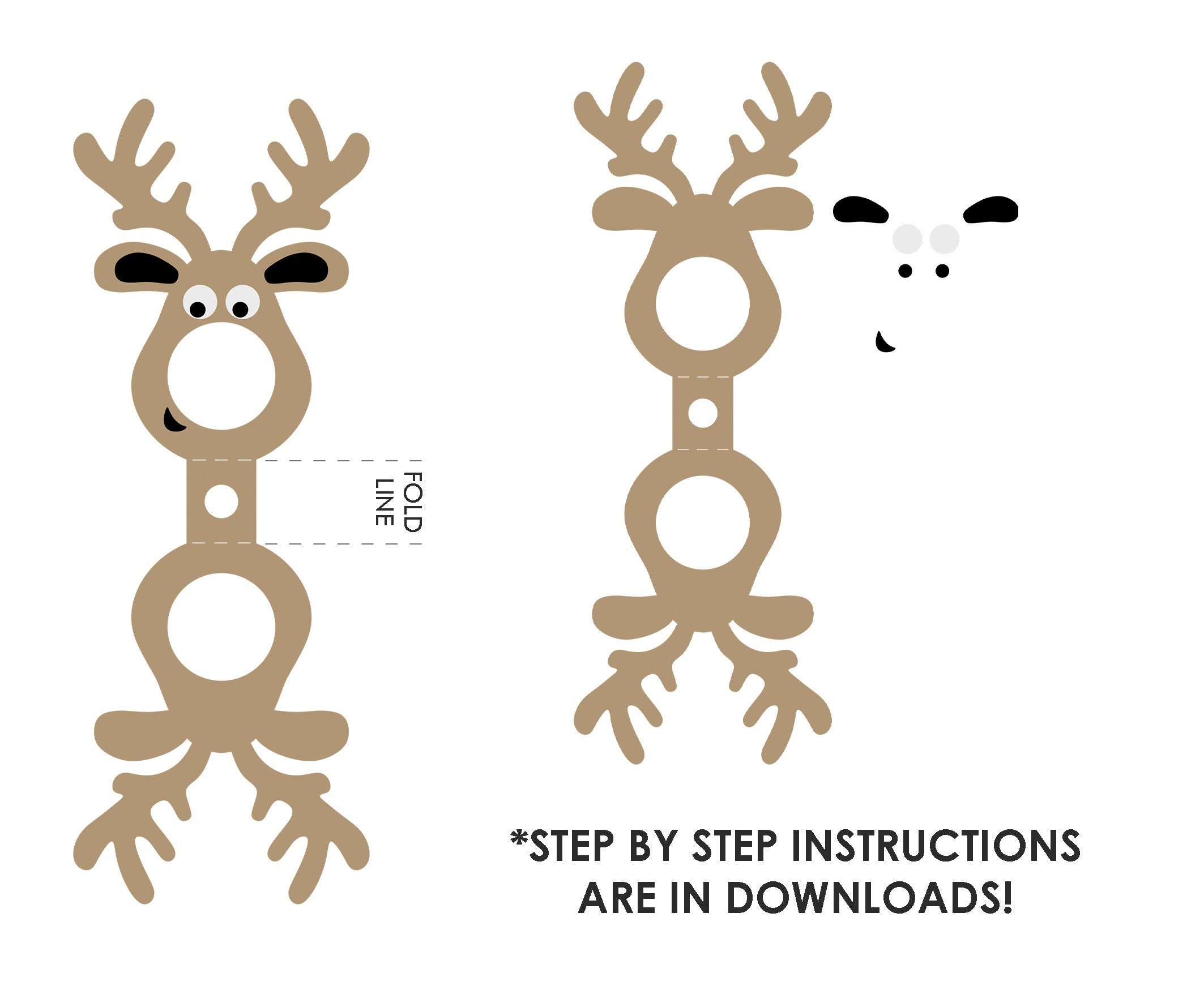DIY Christmas Favor Kids Reindeer Lollipop Holder Svg - Etsy