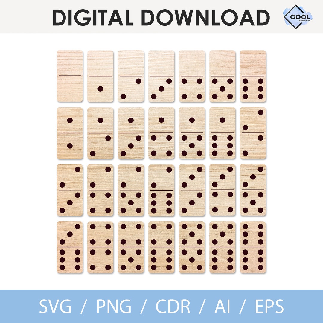 Dominoes Clip Art, BUNDLE, Dominoes SVG, Vector, Png, Cdr, Cricut ...