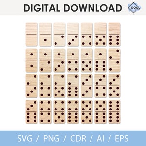 Dominoes Clip Art Bundle: SVG, PNG, CDR, Vector Cut Files (digital ...