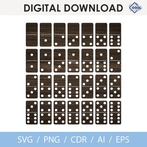Dominoes Clip Art Bundle: SVG, PNG, CDR, Vector Cut Files (digital ...