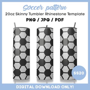 Soccer Rhinestone 20oz Tumbler Template, SS20, Honeycomb Pattern ...