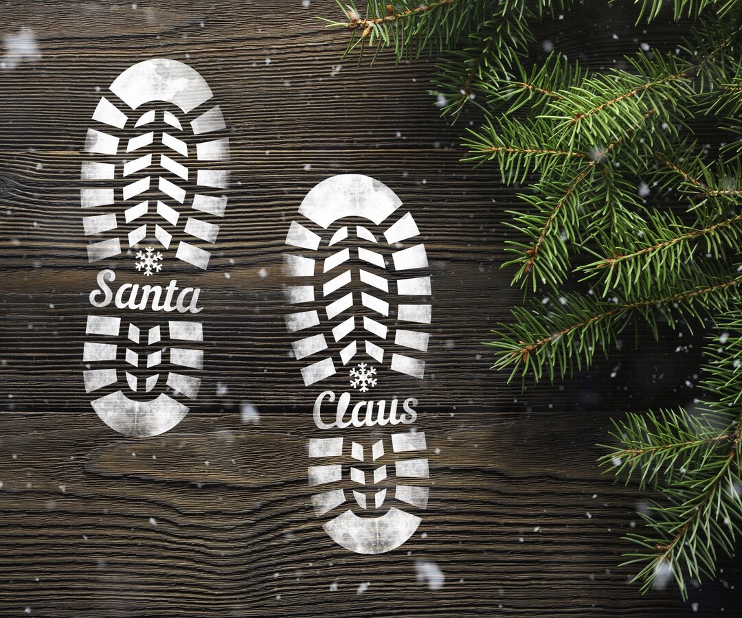 Svg, Santa Claus Footprint, Santa Footsteps Svg, Laser Cut File ...