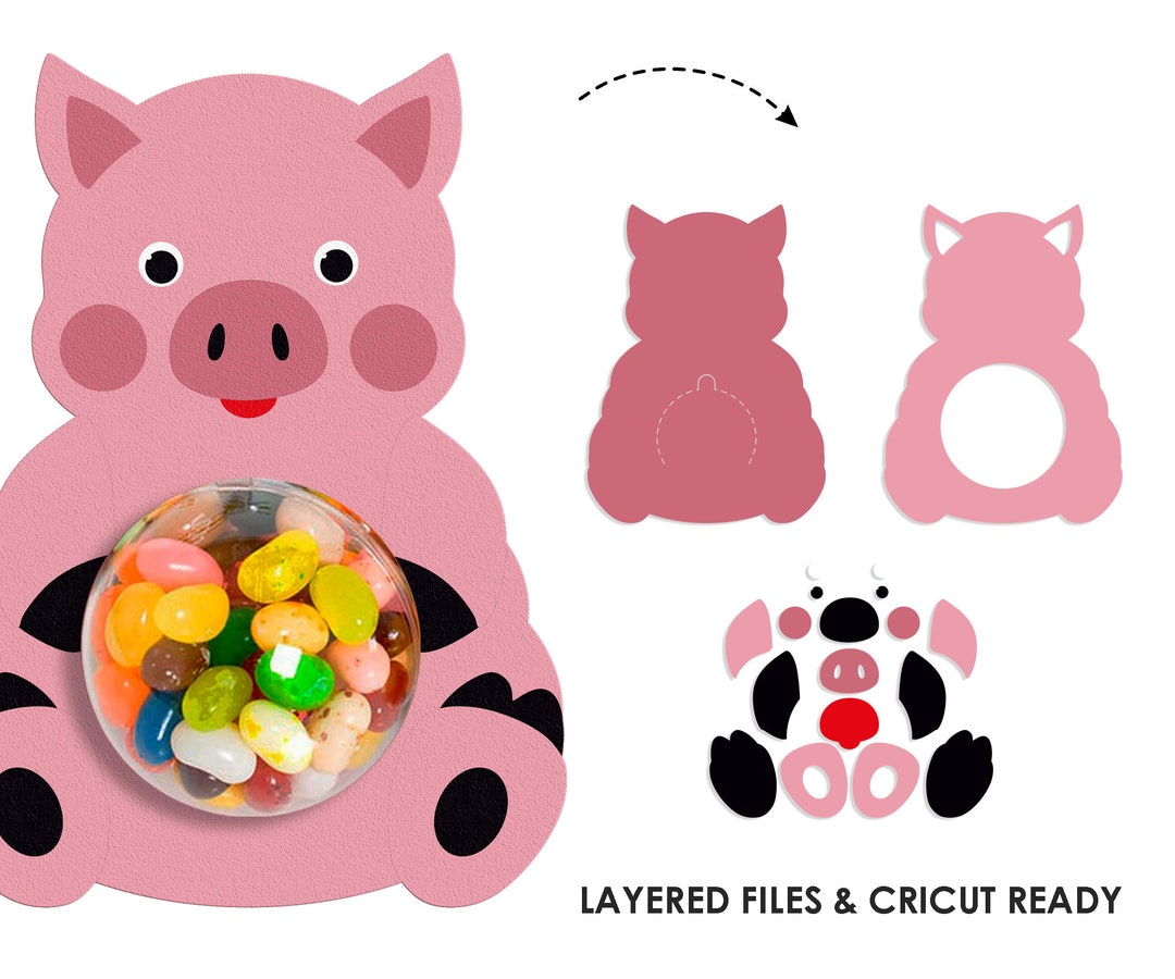 Piggy Candy Holder Svg, Easter DOME Svg, Cute Pig Treat Holder, Easter ...