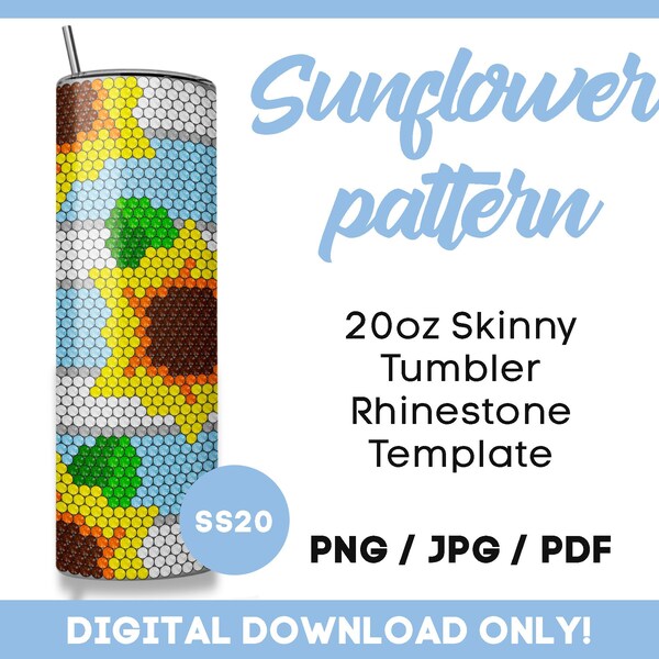 Sunflower Tumbler Rhinestone Template - Etsy