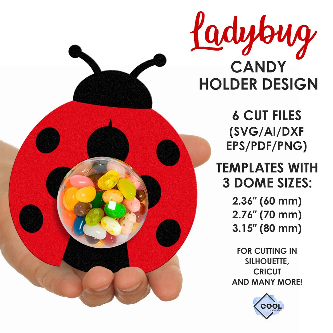Valentine's Day Candy Dome SVG, Ladybug, Chocolate Holder Svg, DIY ...