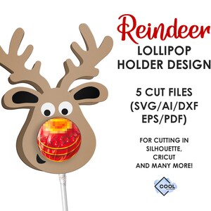 DIY Christmas Favor Kids, Reindeer Lollipop Holder Svg, Chocolate ...