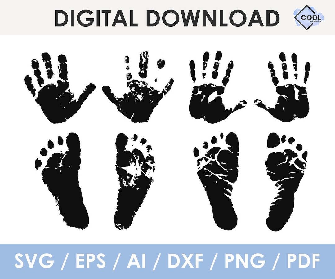 Handprints SVG, Bundle, Footprint SVG, Child's Hand Svg, Hand SVG, Baby ...