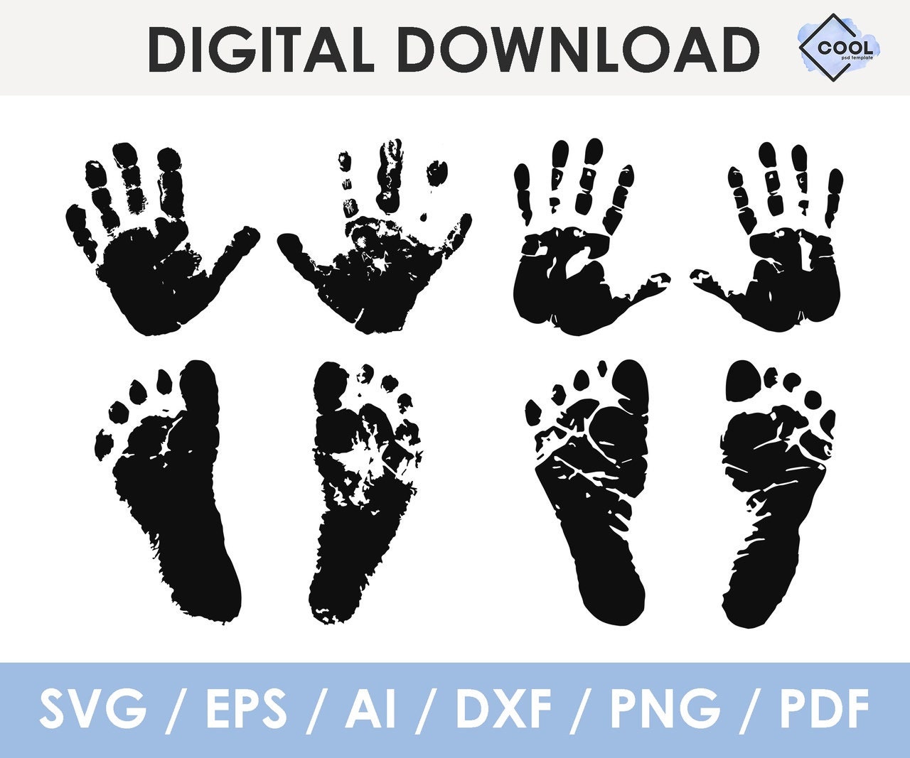 Handprints SVG Bundle Footprint SVG Child's Hand Svg - Etsy Australia