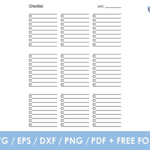 Check List Squares and Lines SVG, Checklist Blank Template, Simple ...