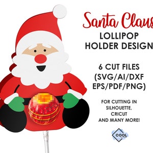 Santa Claus, Lollipop Holder Svg, Christmas Svg, Candy Holder Svg ...