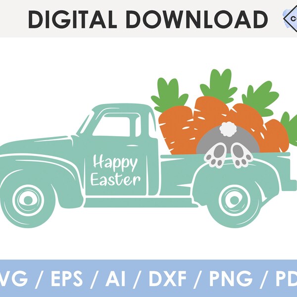 Easter Truck Svg - Etsy
