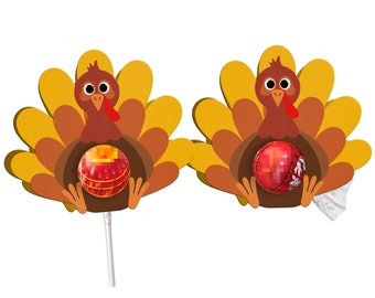 Wooden Turkey Lollipop (sucker) Holder- Thanksgiving Decor - Etsy