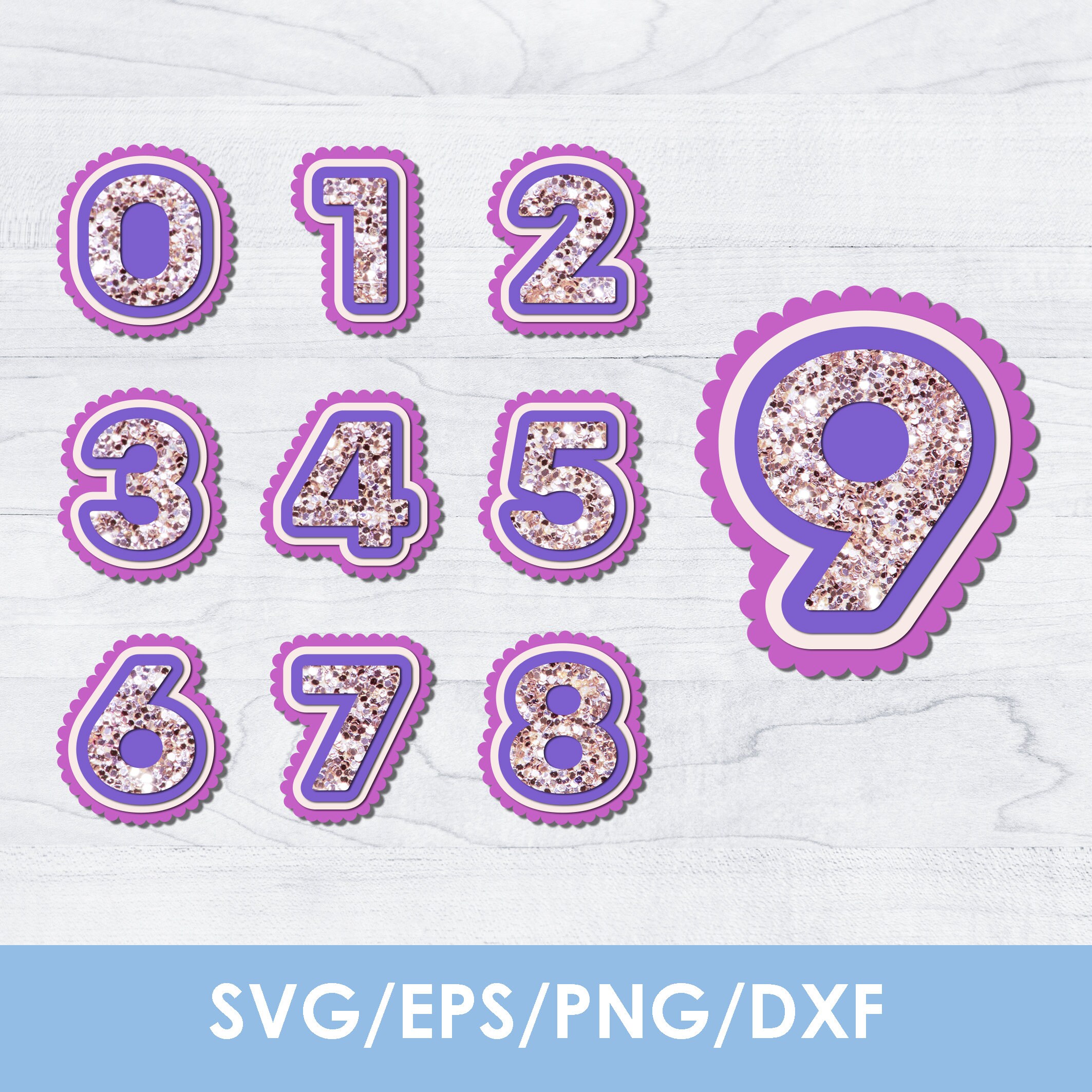 Layered Number SVG Bundle: Cake Topper Cut Files (digital Download) - Etsy