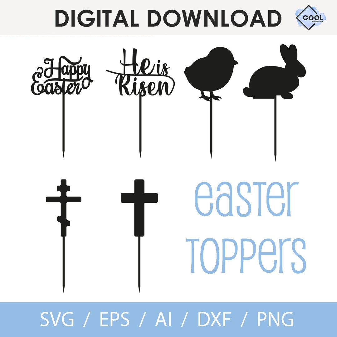 Easter Cupcake Toppers Svg, Cut Files, Instant Download - Etsy