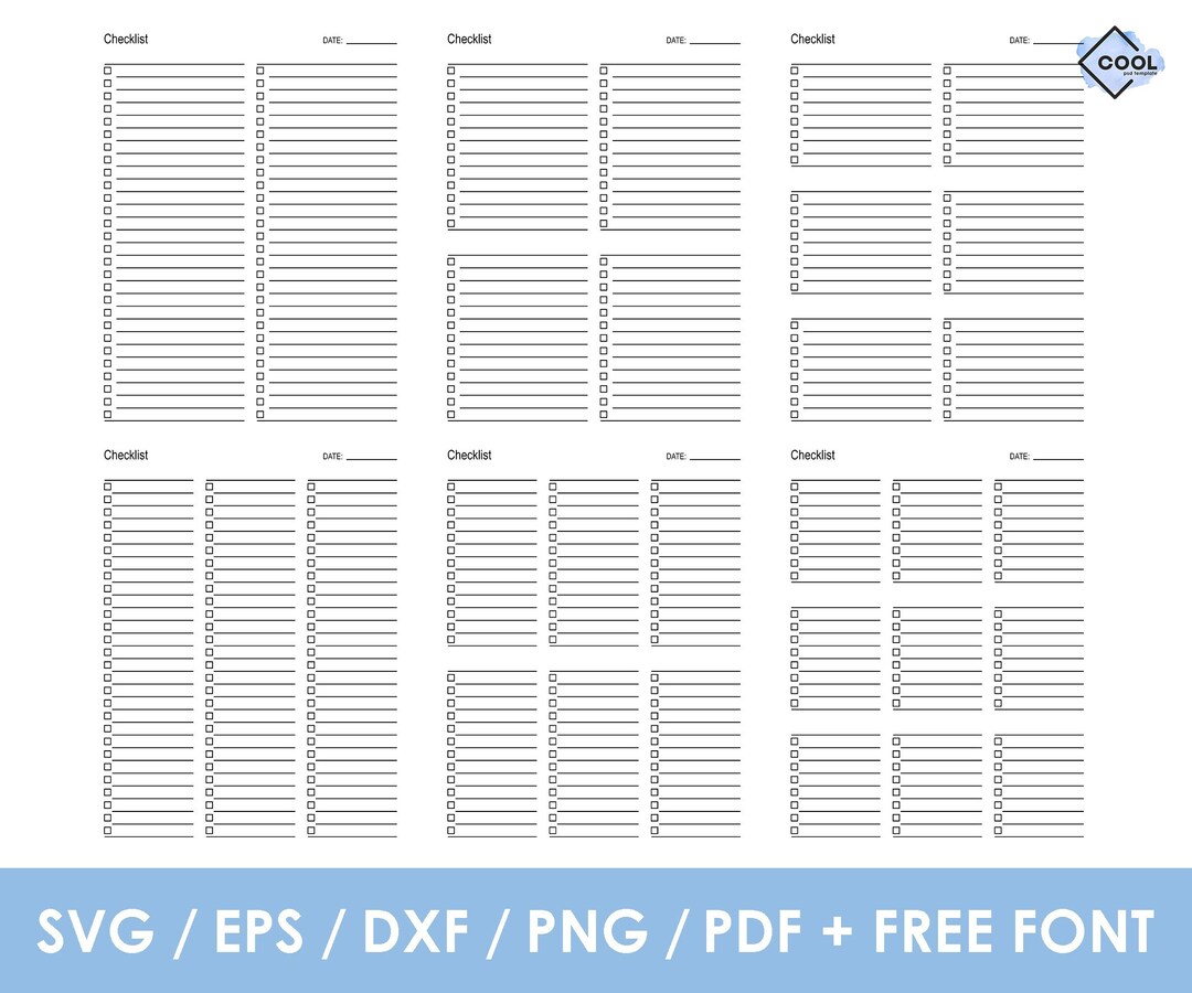 Check List Svg BUNDLE Squares and Lines Simple Checklist - Etsy Singapore