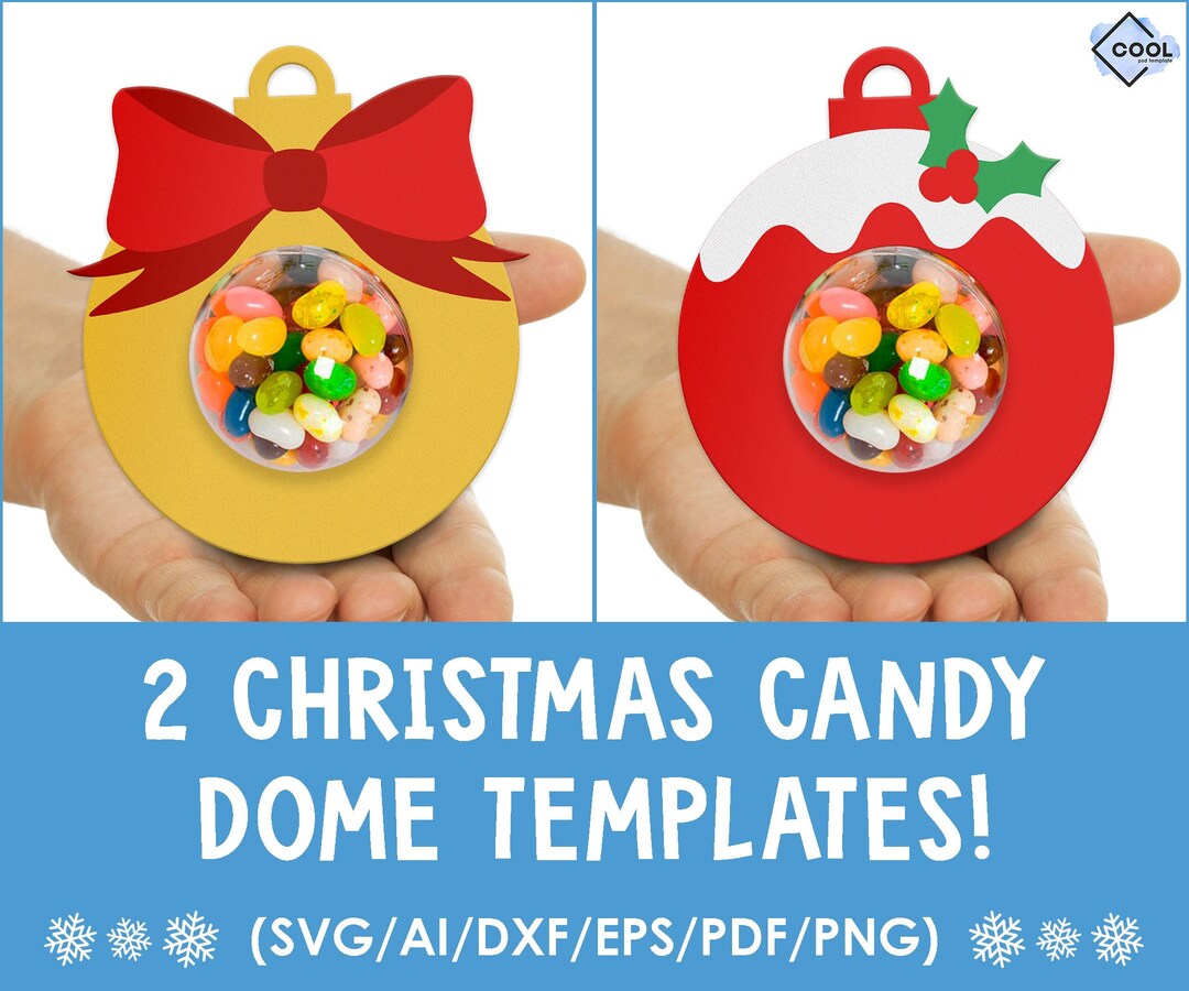 Christmas Dome Holder Svg, BUNDLE, Diy, Favor for Kids, Christmas Candy ...
