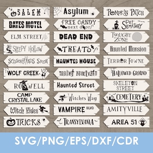 Halloween Street Signs Svg, Spooky Destinational Yard Sign, Halloween ...