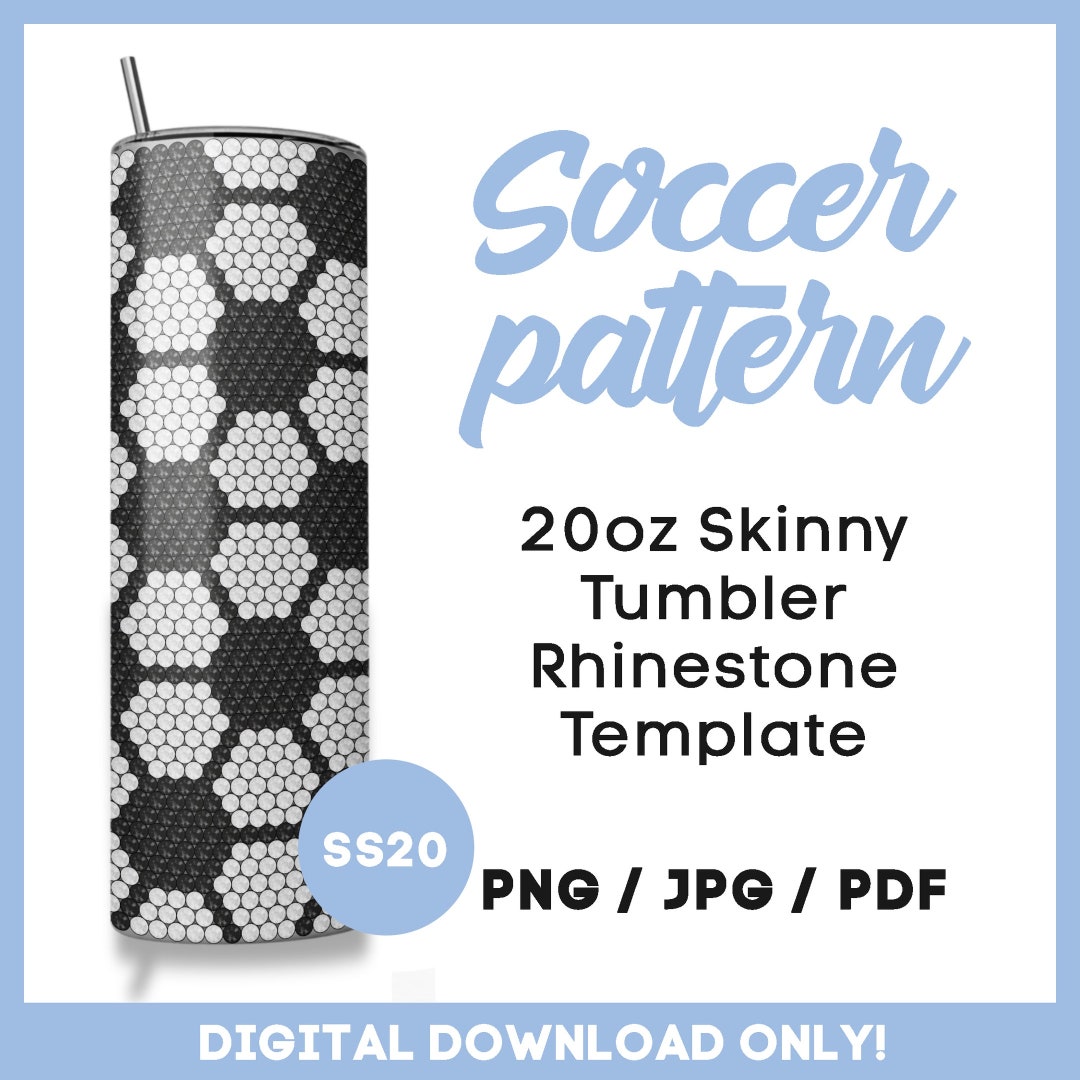 Soccer Rhinestone 20oz Tumbler Template, SS20, Honeycomb Pattern ...
