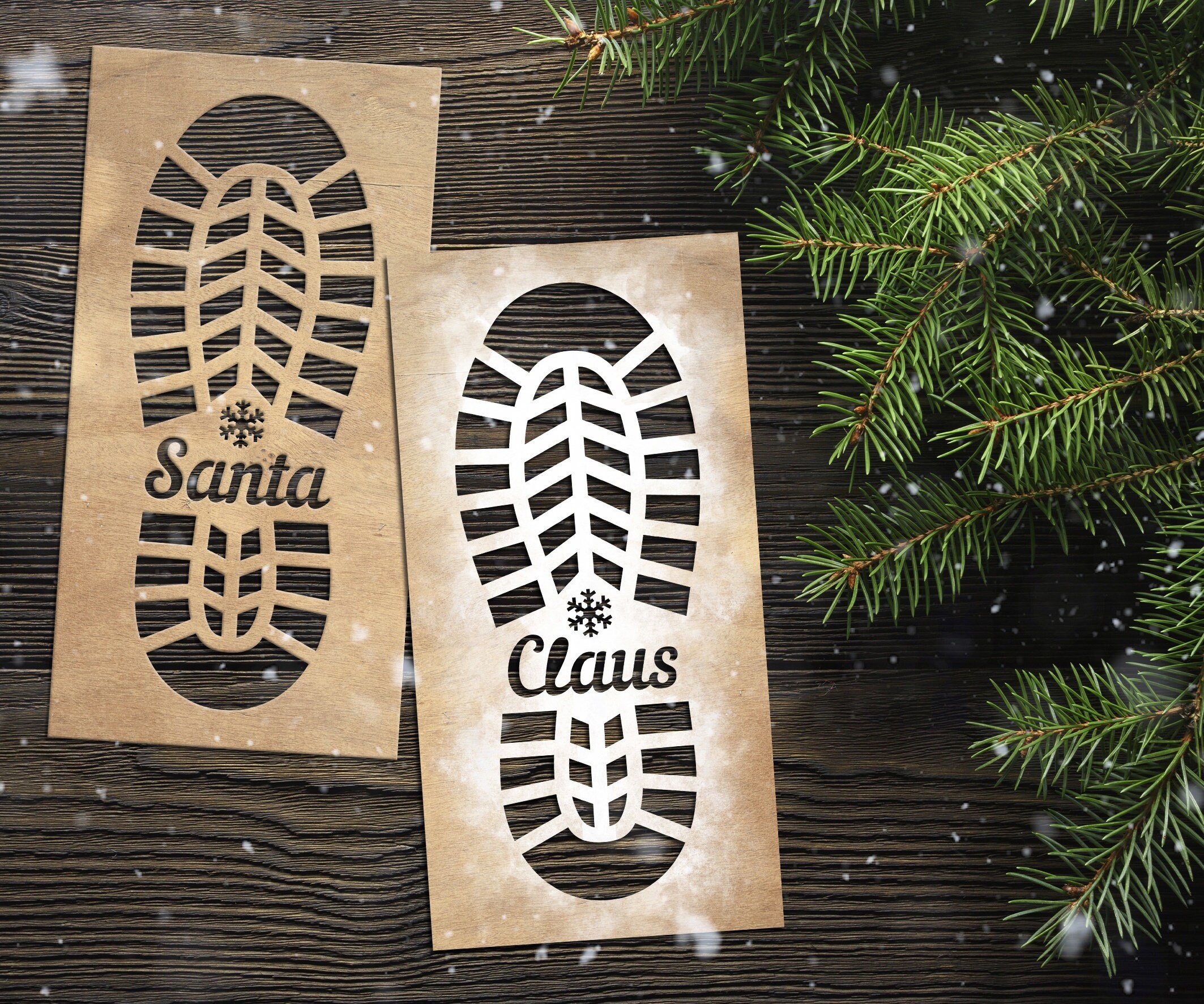 Svg, Santa Claus Footprint, Santa Footsteps Svg, Laser Cut File ...