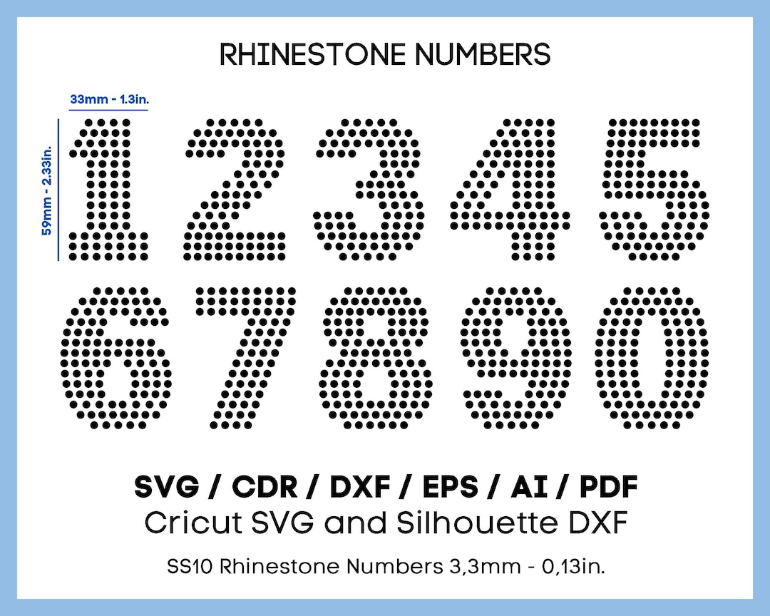 Rhinestone Numbers Pattern, Full Alphabet, Classic Font, 6ss, 10ss ...