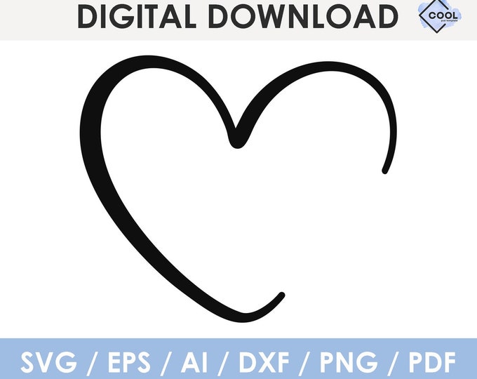 Open Heart Svg, Simple Heart Svg, Png, Eps, Dxf, Ai, Pdf, Heart Hand ...