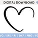 Open Heart Svg, Simple Heart Svg, Png, Eps, Dxf, Ai, Pdf, Heart Hand ...