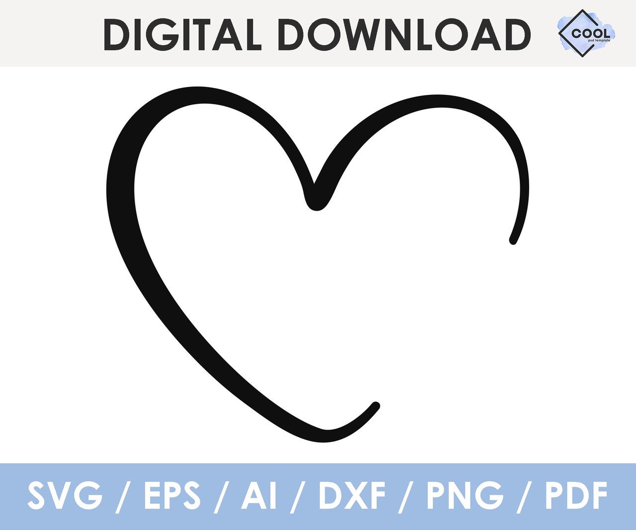 Open heart svg BUNDLE simple heart svg png eps dxf ai - Etsy España
