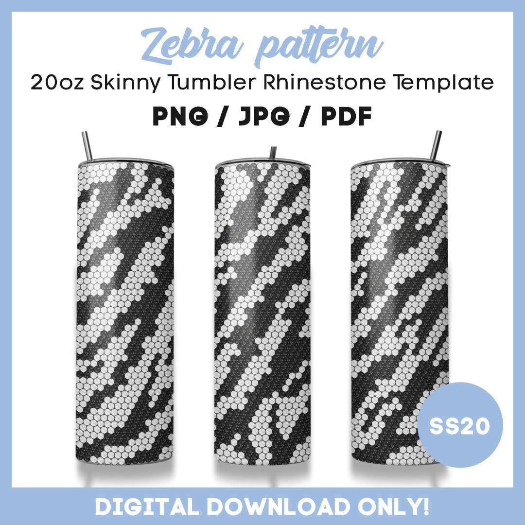 SS20 Rhinestone Tumbler Template, Zebra, Animal Pattern, Rhinestone ...