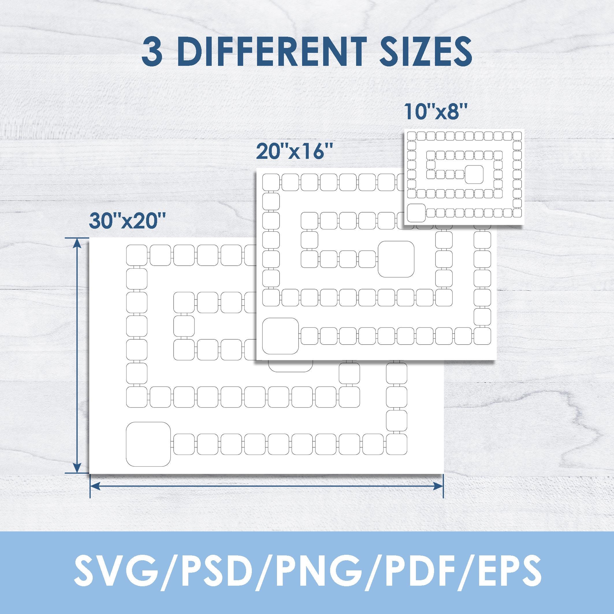 Blank Board Game Template, BUNDLE, Editable, Kids & Adult Game Board ...