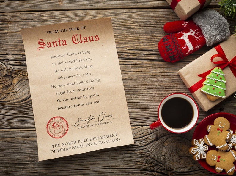 Santa letter for santa cam Printable Santa Claus Letter | Etsy