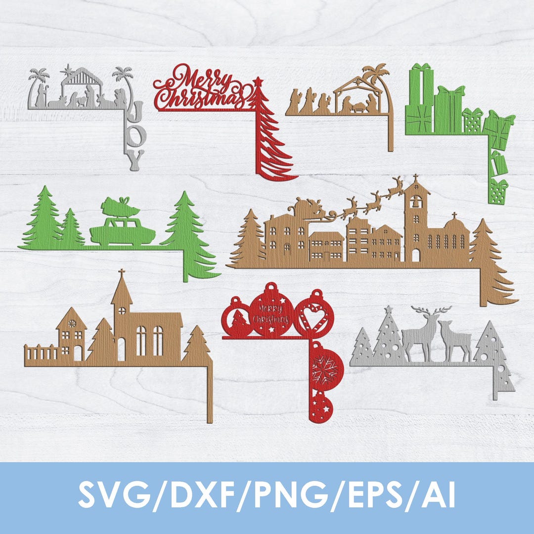 Christmas Door Corner Svg, Bundle, Christmas Door Trim Corner Decor ...
